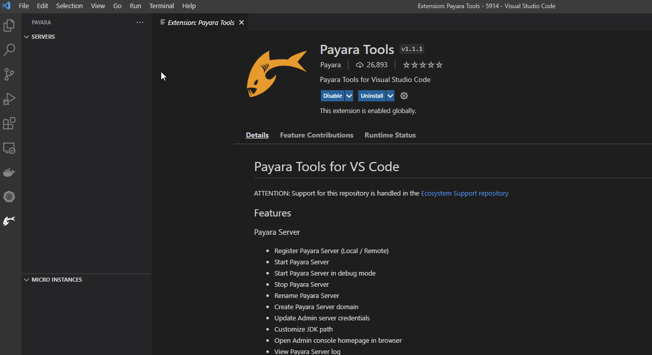 Payara Server tools in VS Code :: Payara Community Documentation